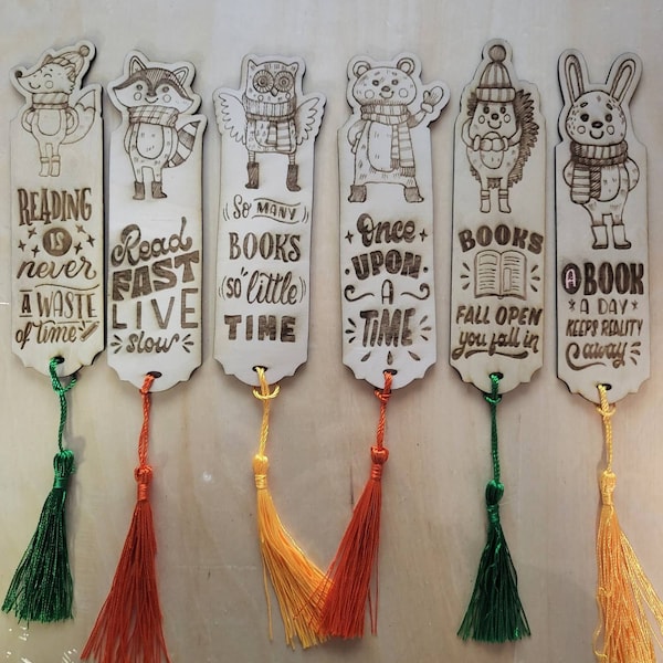 Woodland Animals Bookmarks SVG Glowforge Laser Cut Files Custom Kids ...