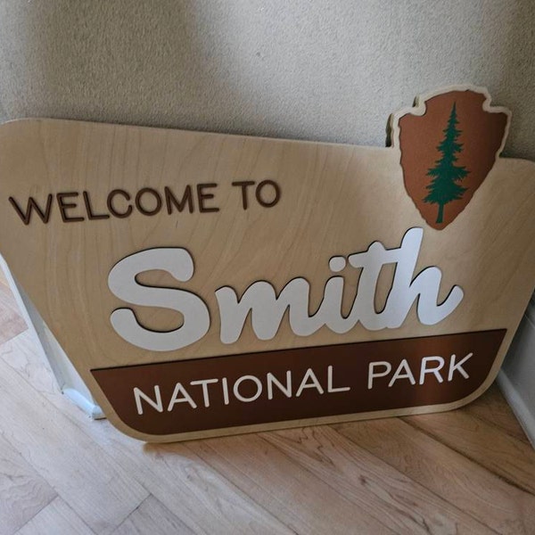 National Park Name Sign, Large Wood Name Sign, Nursery Name Sign ...