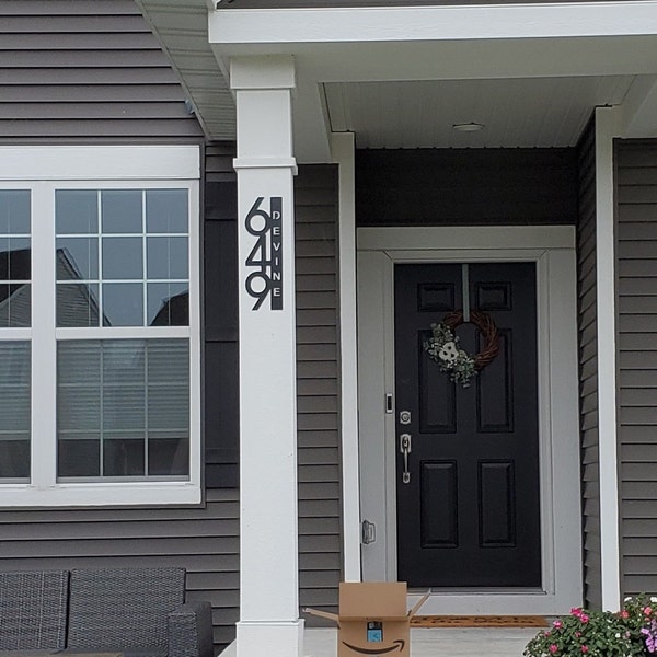 Outdoor Signs House Numbers Vertical, House Number Vertical Gift, House ...