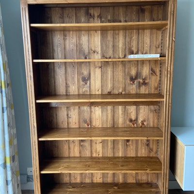Solid Pine 8ft Tall Bookcase Adjustable Display heavy - Etsy