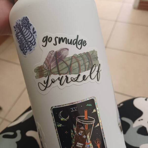 Go Smudge Yourself Sage Bundle Crystal Amethyst Boho Witchy Matte Vinyl ...