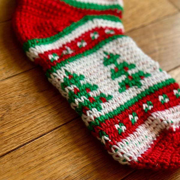 Personalized Crochet Fair Isle Stocking Pattern- Large Snowflake - Etsy