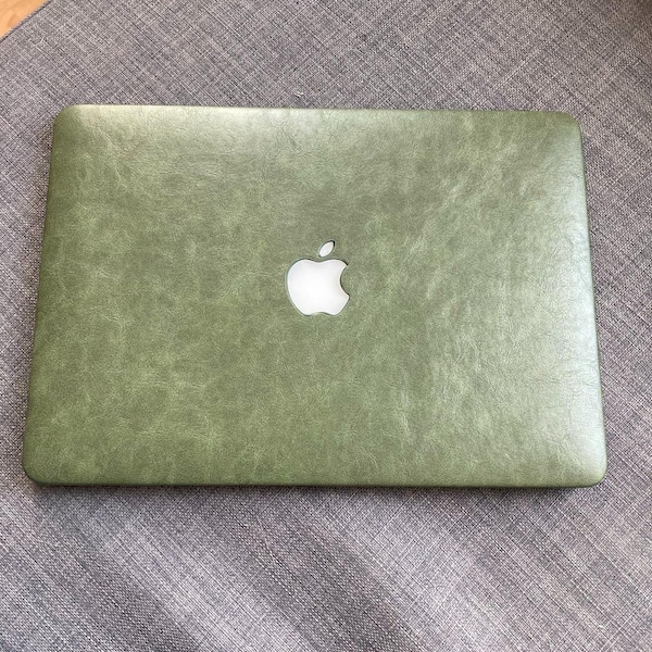 Army Green Leather Laptop Case Vegan Leather Case MacBook Pro 13 Pro 15 ...