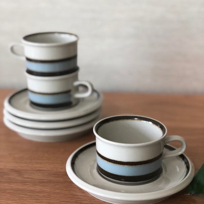 Vintage, Gustavsberg prunus Nine 9 Saucers 12 Cm/5/designed by Stig ...