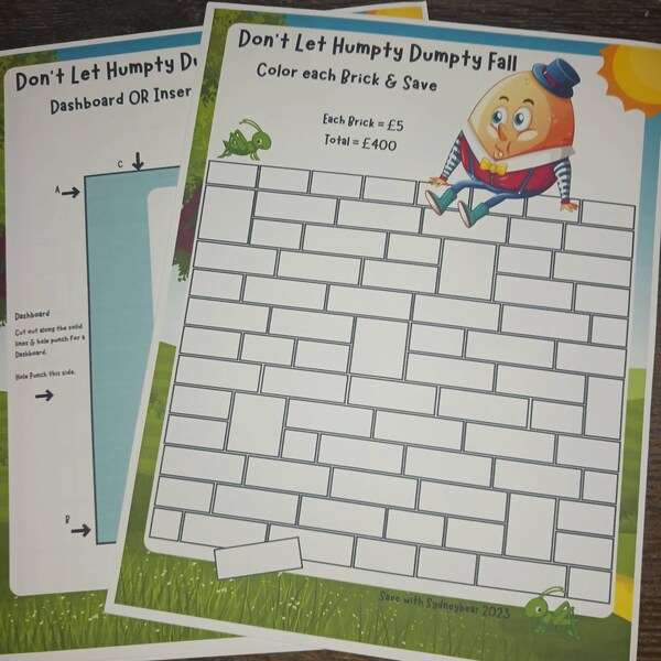 Don't Let Humpty Dumpty Fall Color Saving Challenge Dollar Pound ...