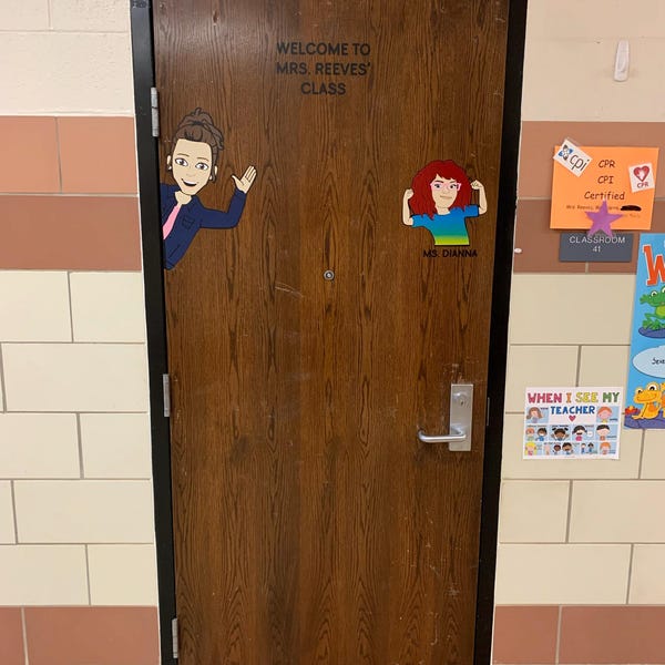 Bitmoji Decal, Personalized Decal, Teacher Door Decor - Etsy