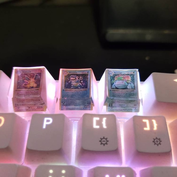 Miniature Holo Pokemon Card Keycaps - Base Set - Etsy