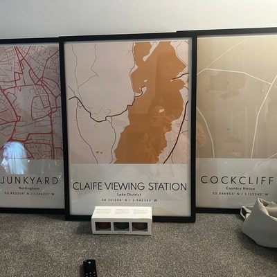 Set of 3 Custom Maps, City Map Prints, Custom Map Print, Custom Any ...