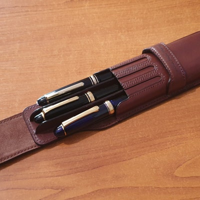Pen Case, Leather Fountain Pen Case, Luxury Pen Case, Italian Leather ...