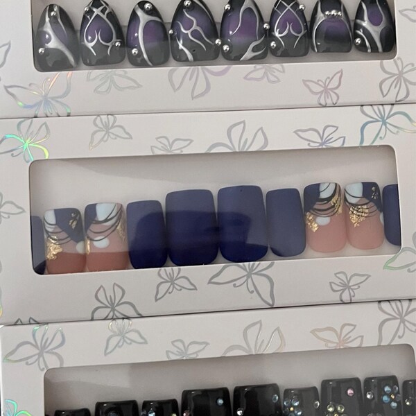 Handmade Press on Nails/ Custom Press on Nails/ Please Read Description ...