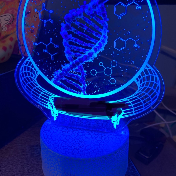 Personalized DNA Science 3D Lamp, Biology Science Gift Decor for Nurse ...