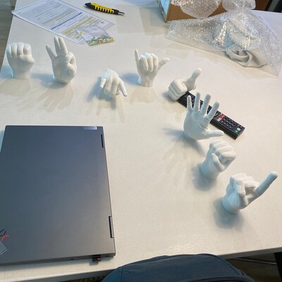 Wall Mounted Hand Hook Grabbing Male Gesture Silk Blue - Etsy