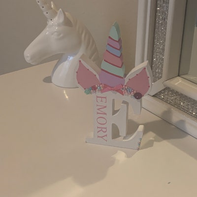 Personalised Handmade Wooden Freestanding Unicorn Style Letter - Etsy