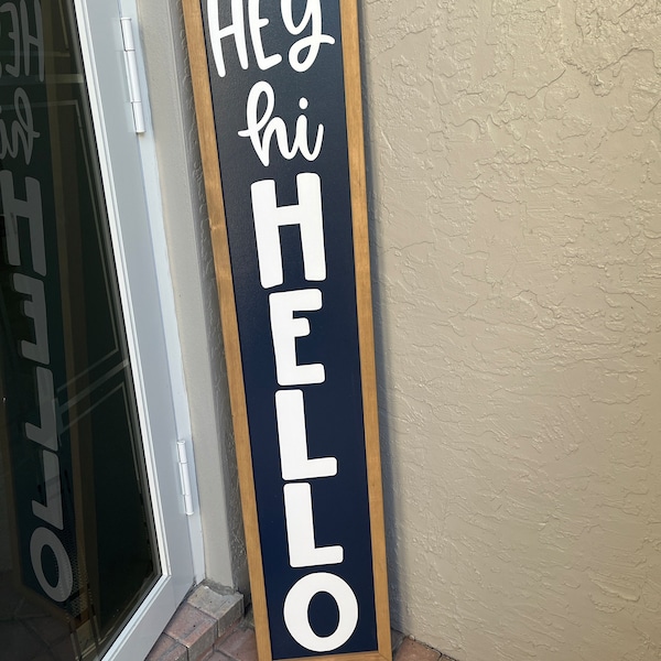 Welcome Sign for Front Porch, Hey Hi Hello Sign - Etsy