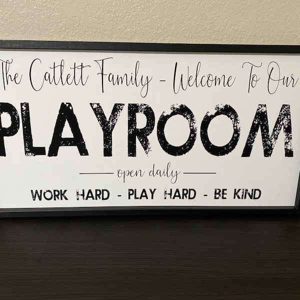 Personalized Game Room Sign, No Cheating No Fighting No Whining, Family ...