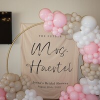 Wedding Last Name Banner, Boho Bridal Shower Decorations, Engagement ...