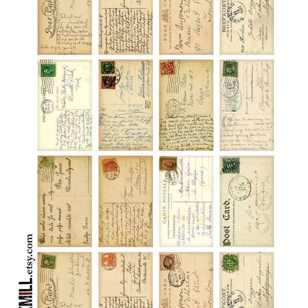 DECO LABELS Digital Printable Collage Sheet Blank Art Deco & Art ...