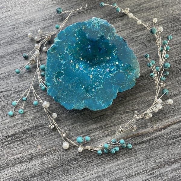 Blue Hair Vine Turquoise Hair Piece Aquamarine Hair Piece Wedding Hair ...