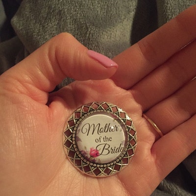Mother of the Bride Wedding Brooch Silver or Gold Wedding Boutonniere ...