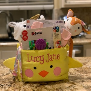 Personalized Easter Basket for Kids, Embroidered Easter Tote for ...
