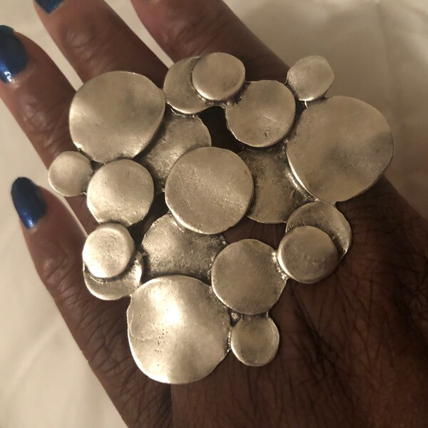 Boho Silver Adjustable Ring Handmade Ethnic Jewelry, Vintage Style Band ...