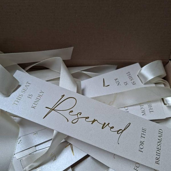 Gold Foil Wedding Reservation Tag | Seat Reservation Sign | Ceremony ...