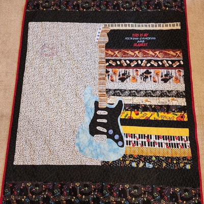 Digital Guitar Applique Quilt Pattern, beautifully Acoustic 67 X 57 ...