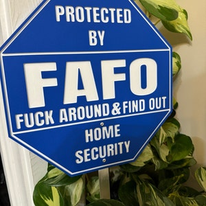 FAFO Home Security Sign - Etsy