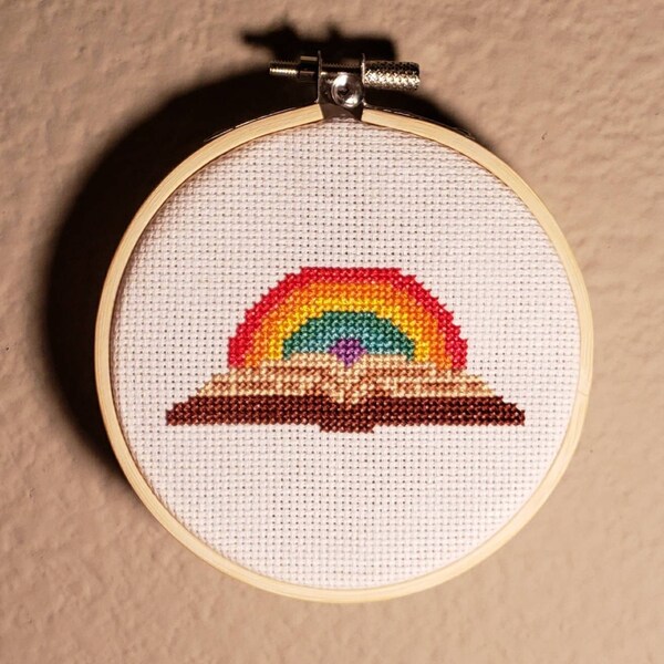 Rainbow Book Cross Stitch Pattern - Rainbow Cross Stitch Pattern - Book ...