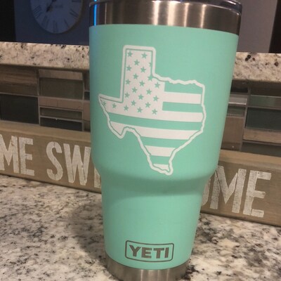 Texas State Decal / Texas American Flag Car Cup Decal / Texas Americana ...