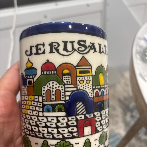 Palestine Kuffiyeh Pottery Coffee Cups Set of 6 Ceramic Handmade in ...