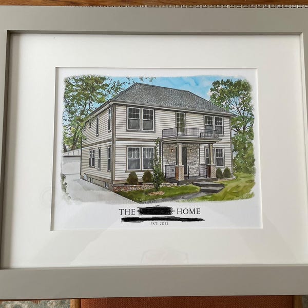 Custom Home Sketch, Realtor Closing Gift, Personalized Digital House ...