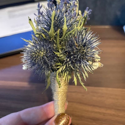 Artificial Wild Rustic Thistle Purple Buttonhole - Etsy