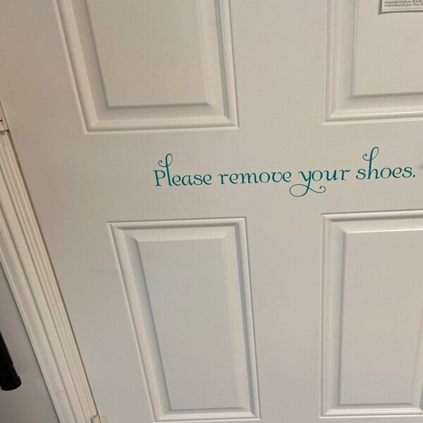Please Remove Your Shoes - Vinyl Decal Sticker 1-line V1 - Etsy