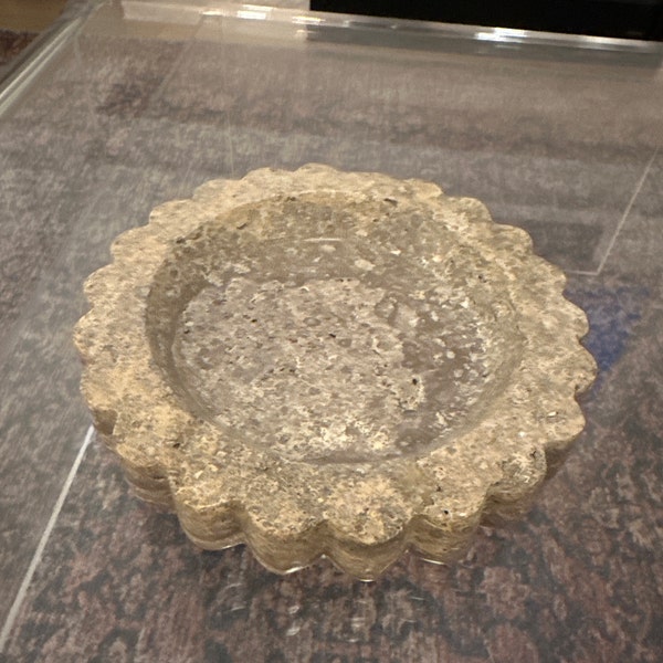 Travertine Round Tray, Marble Tray, Stone Trays, Vanity Tray ...