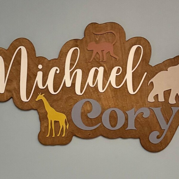 Safari Name Sign, Safari Letters, Letter Sign, Safari Nursery Sign ...