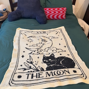 The Moon Tarot Card SC Crochet Pattern, Tapestry Crochet Pattern ...