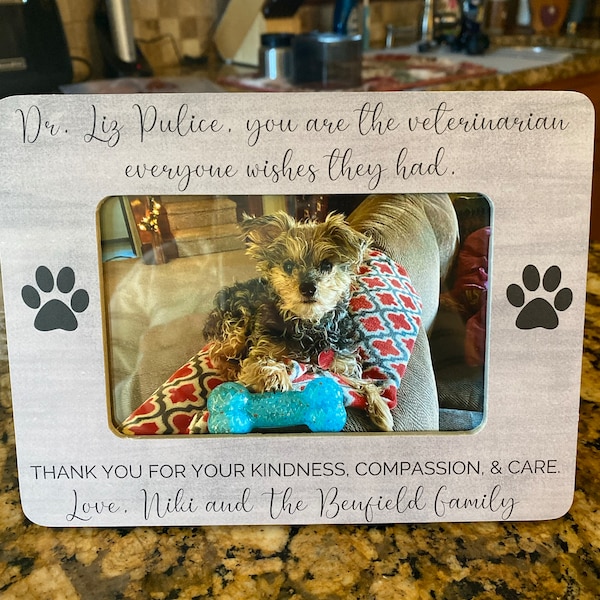 Personalized Veterinarian Picture Frame, Veterinarian Thank You Gift ...
