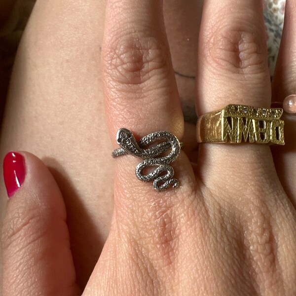Vintage Sterling Silver Snake Ring Size 7 - Etsy