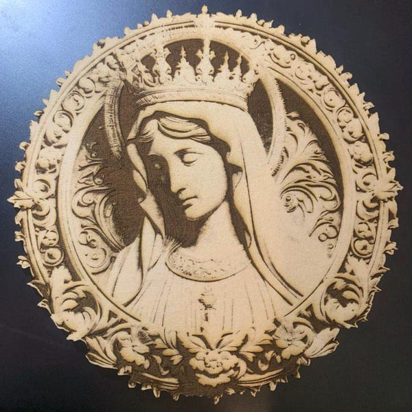 Virgin Mary 3D Illusion Digital Design for Wood Laser Engraving ...