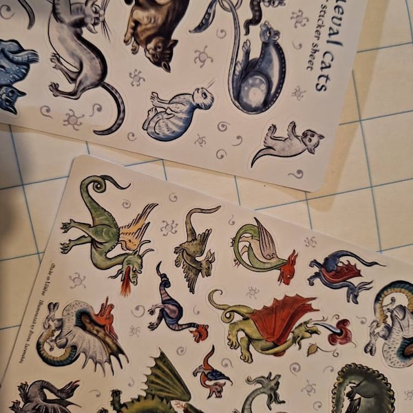 Sticker Sheet MEDIEVAL KNIGHTS Funny Whimsical Historical Stickers for ...