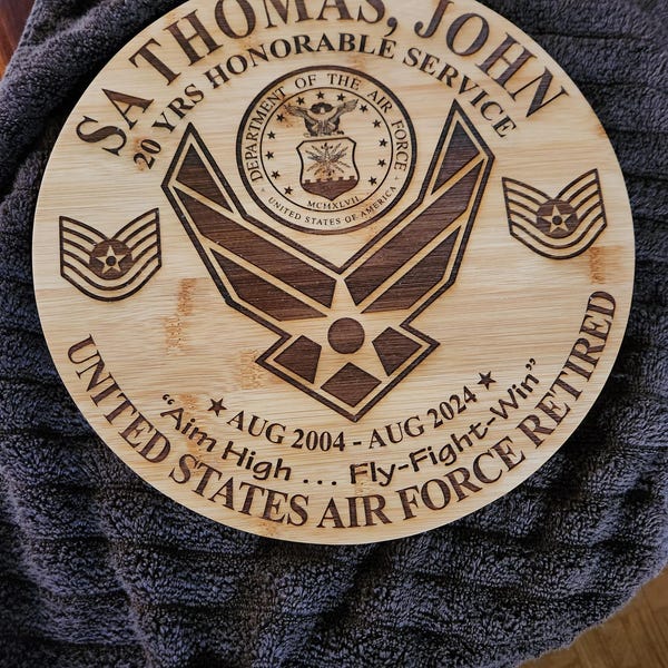 U.S Army Retirement Laser Engraved Display - Etsy