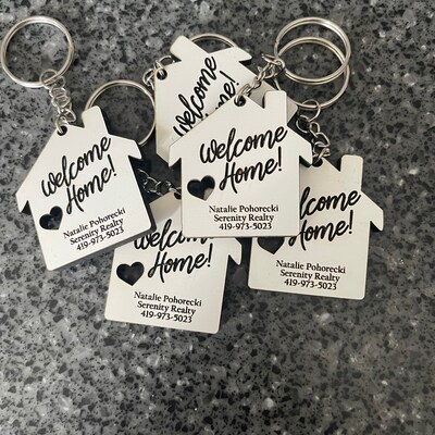 BULK Welcome Home Keychain Closing Gift - Etsy