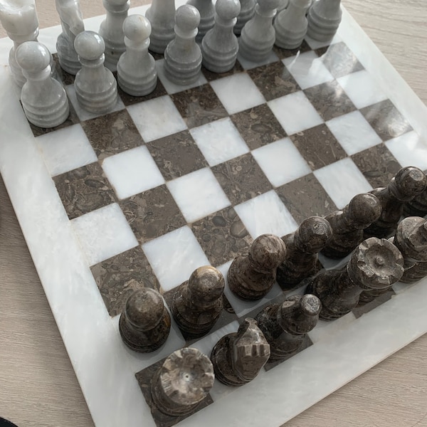 Chess Set | Handmade Marble Chess Set With Storage Case | Oceanic Chess ...
