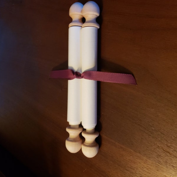 Small Blank Scroll Wooden Spindles; Historic Style Blank Writing Paper ...