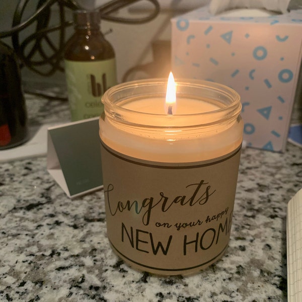 Congrats on Your Happy New Home Candle Gift Housewarming Gift ...