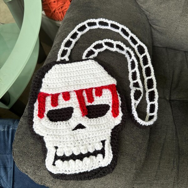 Gothic Bleeding Skull Purse Halloween Crochet Pattern PDF - Made by a ...