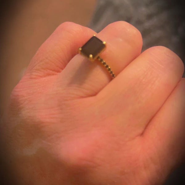 Black Onyx Ring-emerald Cut Black Onyx Ring-sterling Silver Ring-rose Gold Ring-statement Ring ...