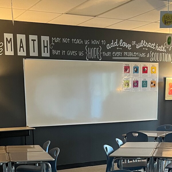 Math Classroom Decorations - Math Quote Vinyl Wall Decal for Teachers ...