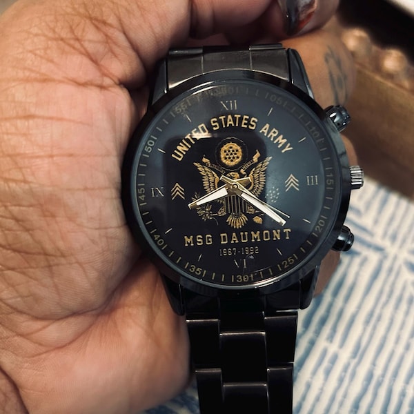 Personalized US Army Veteran Watch, Watches for Soldiers, Army Watch ...
